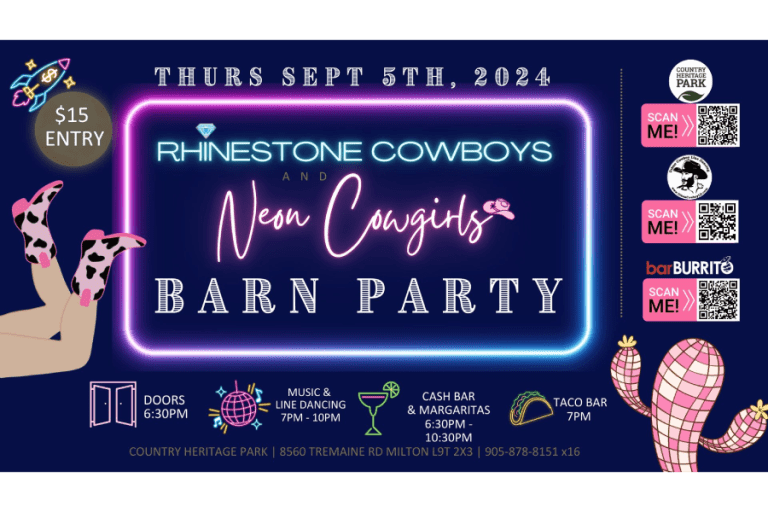 "Rhinestone Cowboys & Neon Cowgirls" Barn Party | Experience Milton